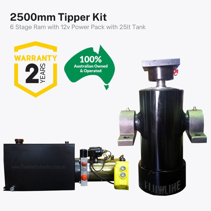 Buy 2500mm Tipper Trailer Kit - 6 Stage cylinder with 12v Power Pack in ...